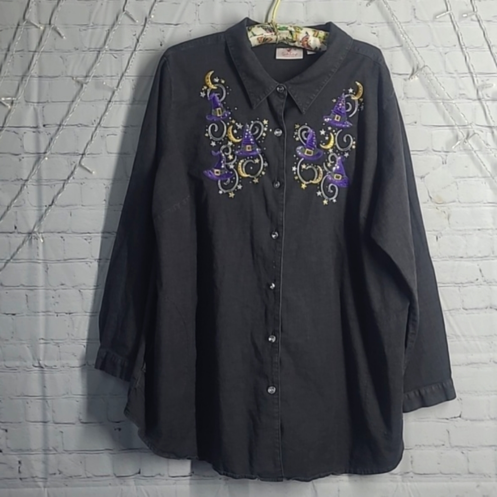 Vintage Quacker Factory Halloween Witch Hat Button Do… - Gem